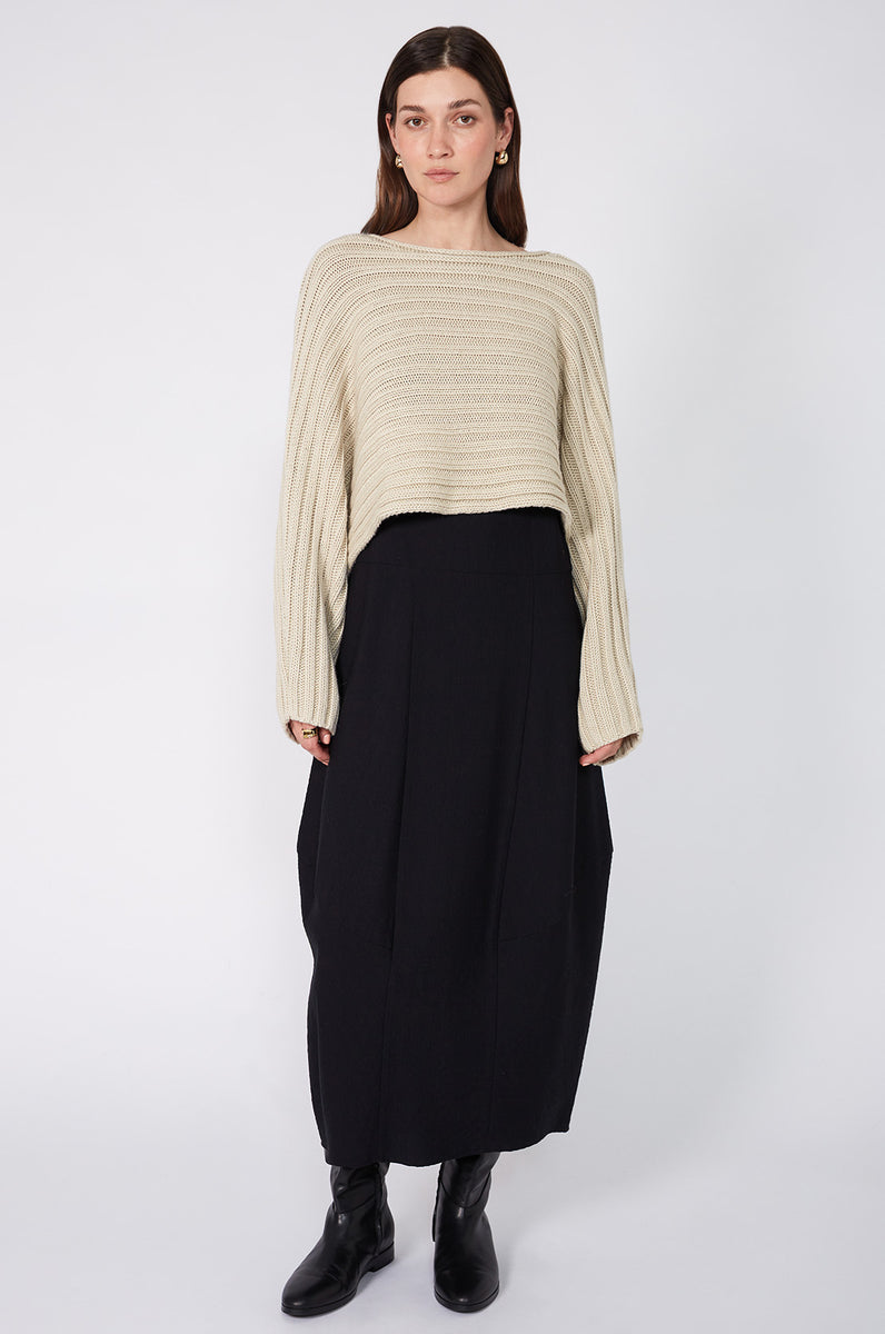 rib croppy sleeve / stone | m o o c h i